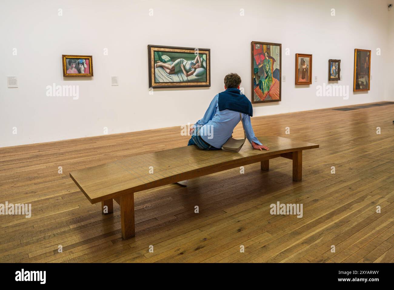 Tate Modern art museum gallery interior, a contemporary, modern art ...