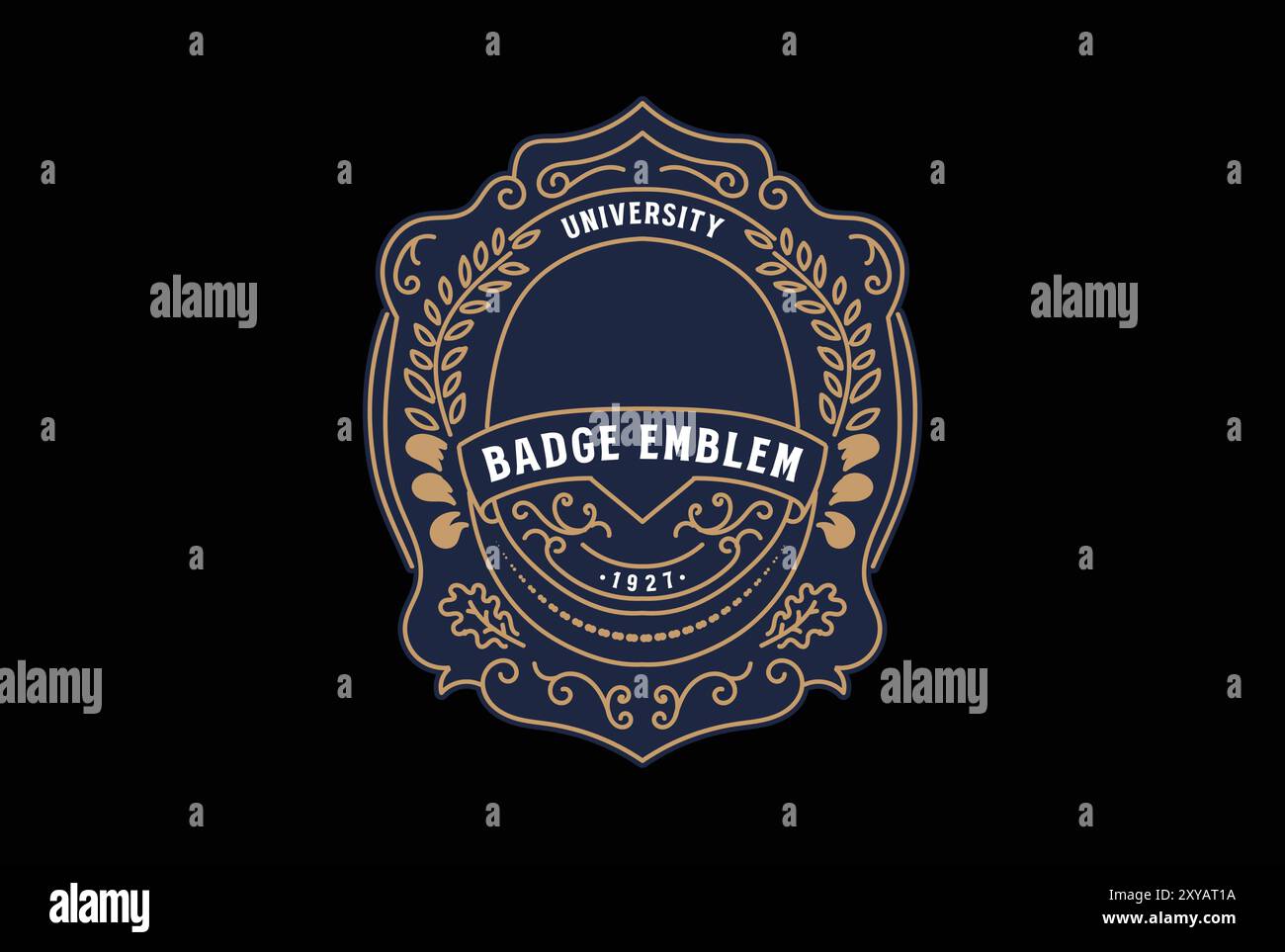 Vintage Retro University Campus Collage Education Badge Emblem Label ...