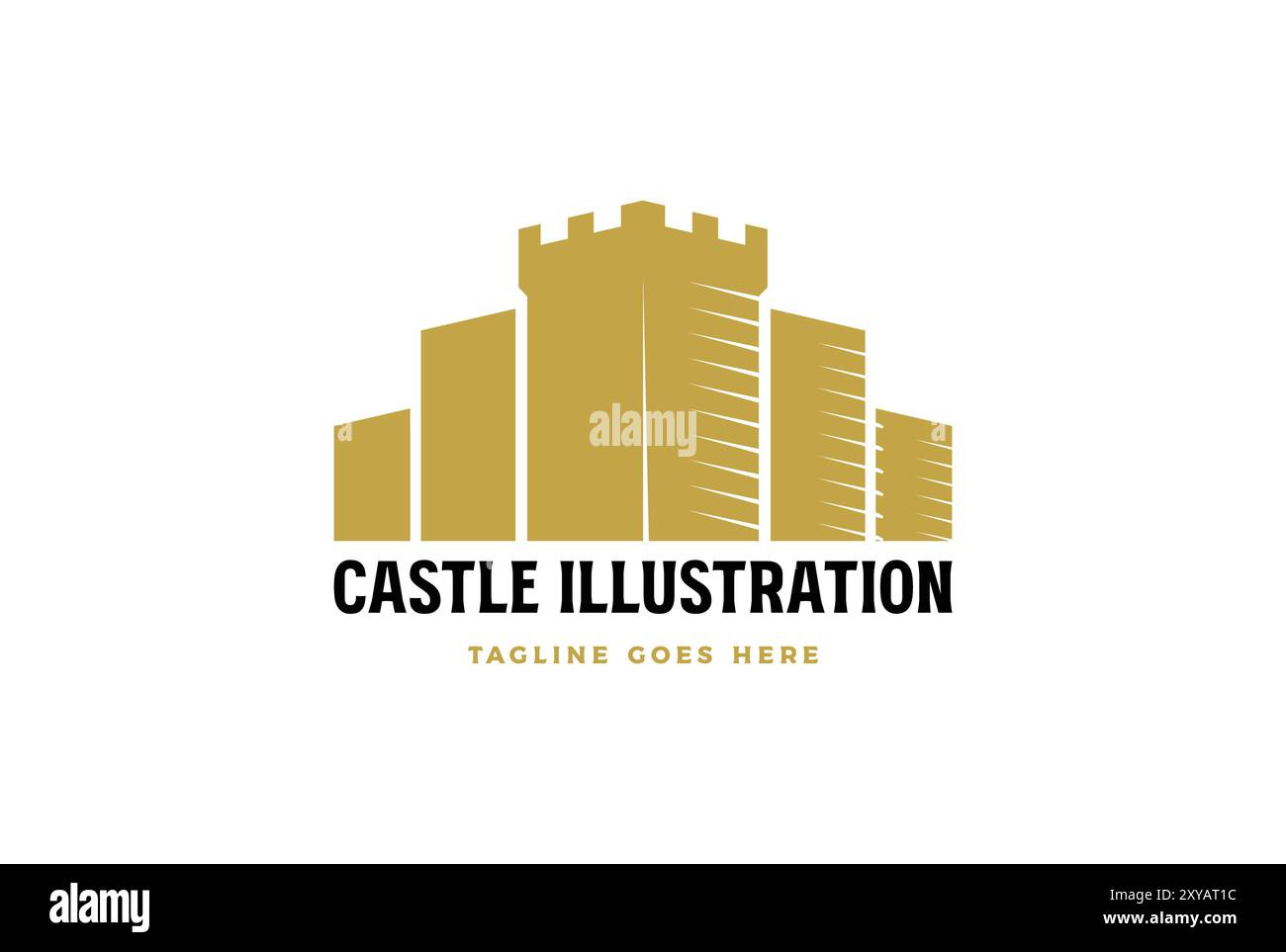 Vintage Strong Castle Kingdom Icon Illustration Symbol Vector Stock ...