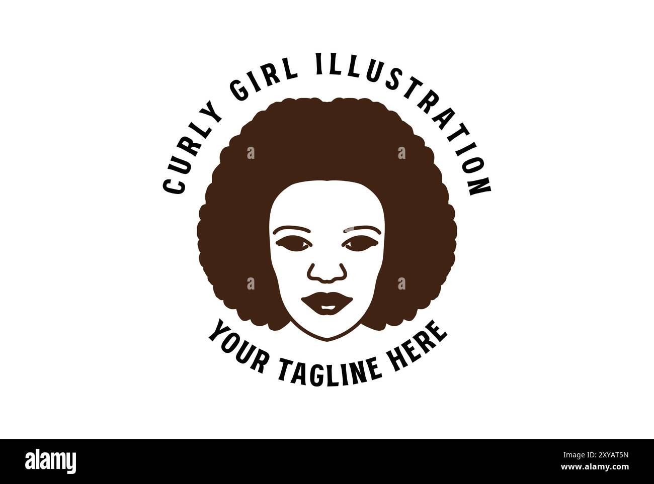 Beauty Curly Woman Girl Lady Female Hair Face Head Icon Illustration ...
