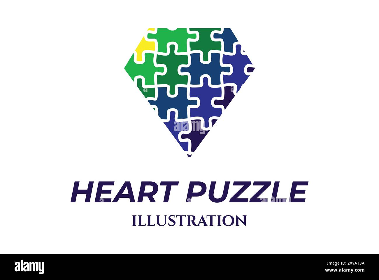 Colorful Diamond Puzzle Icon Illustration Vector Stock Vector Image ...