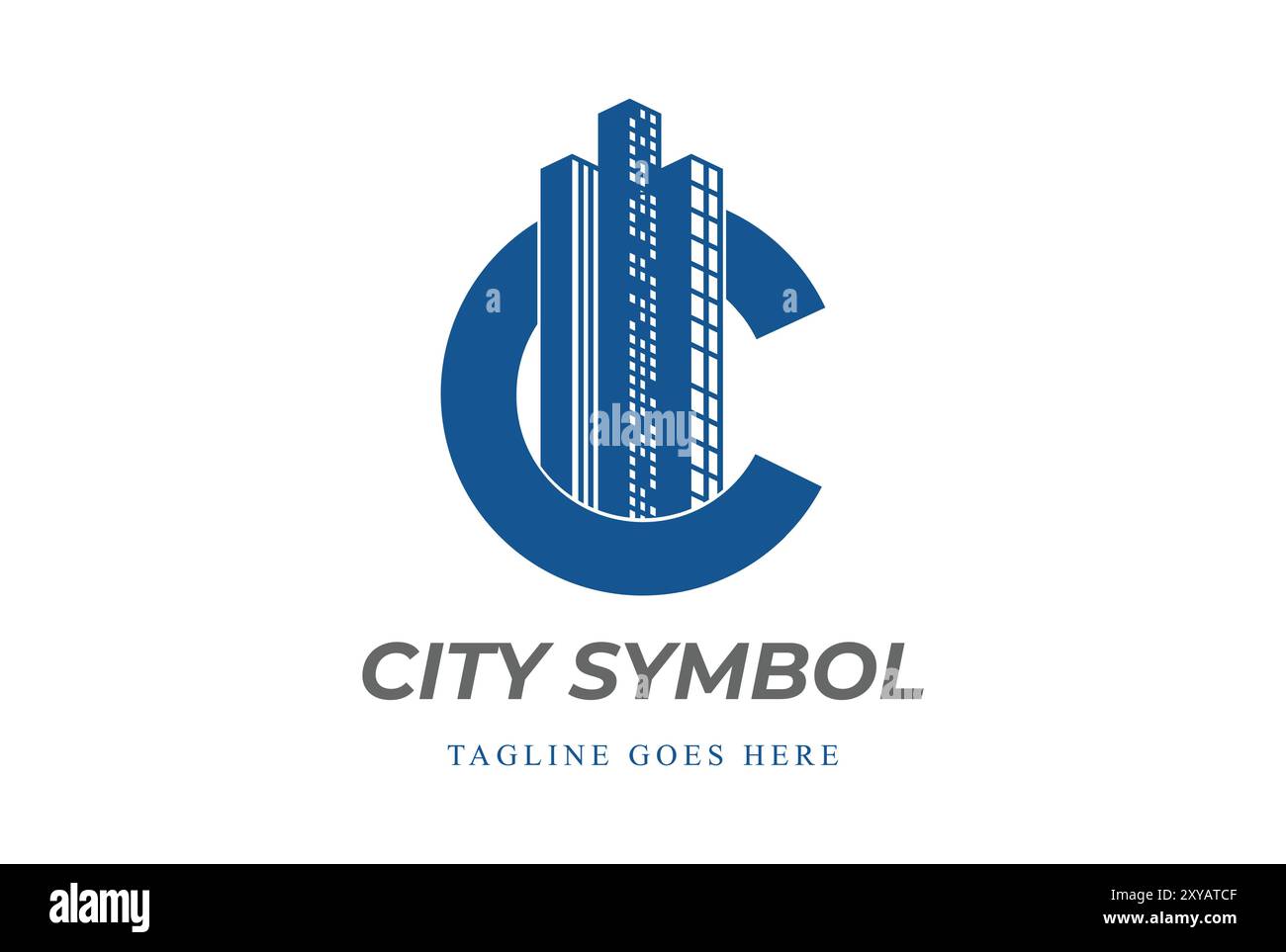 Letter C Symbol with Town Building for City Real Estate Apartment Icon ...