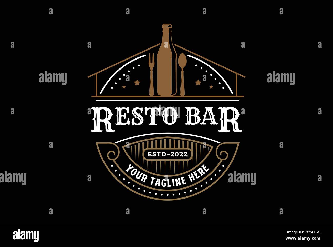 Vintage Classic Spoon Fork Wine Bottle Country Restaurant Bar Saloon ...