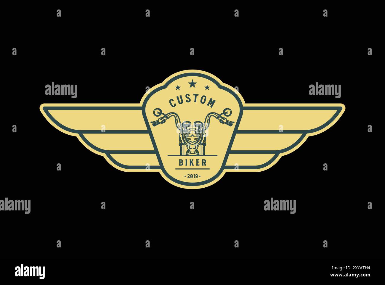 Retro Vintage Motorcycle with Wings for Biker Custom Club Garage ...