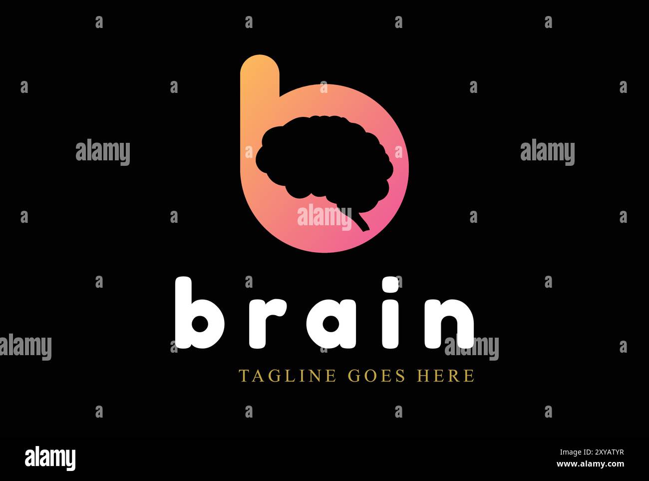 Modern Simple Initial Letter B for Brain Smart Mind Intelligence ...