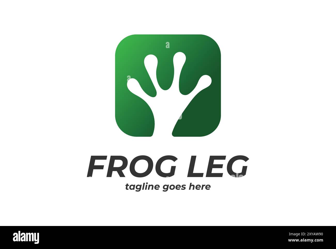 Simple Minimalist Square Green Frog Arm Leg Hand Logo Design Stock ...