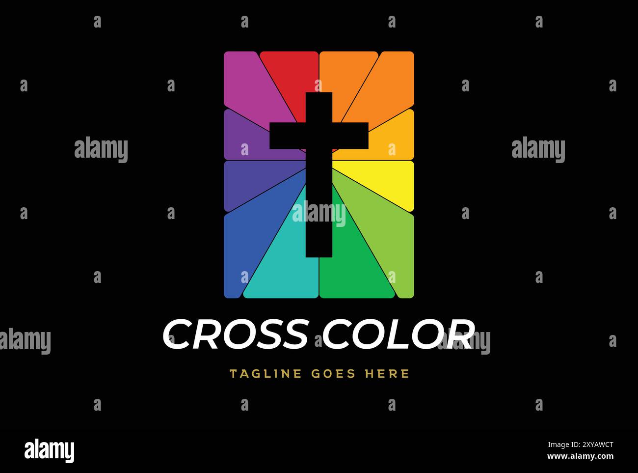 Colorful Holy Jesus Cross Christian Catholic Bible Logo Design Stock ...