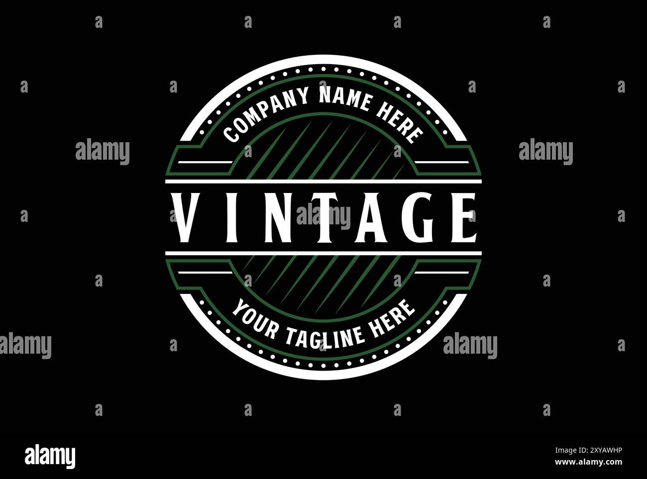 Circular Vintage Retro Steampunk Badge Emblem Label Stamp Logo Design ...