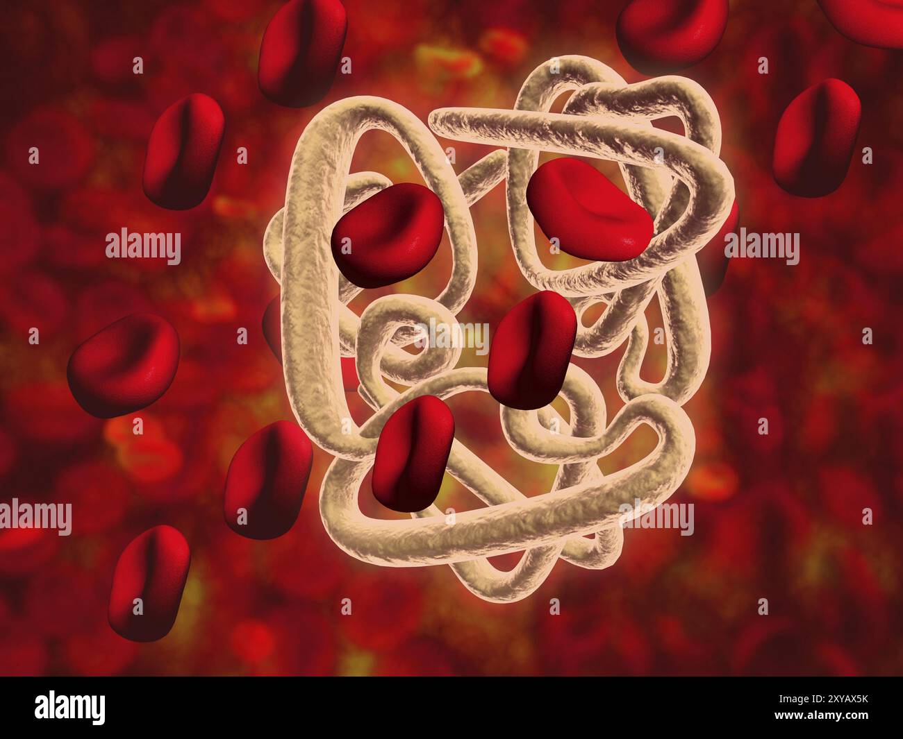 Conceptual image of hemoglobin and red blood cells. Hemoglobin is a ...