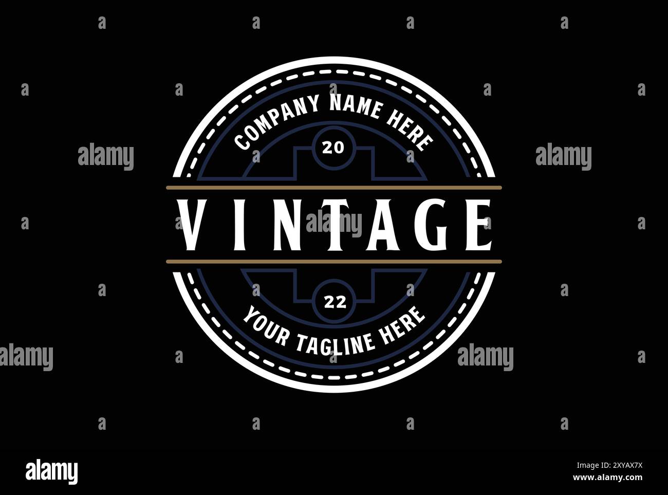 Circle Vintage Retro Steampunk Badge Emblem Label Stamp Logo Design ...