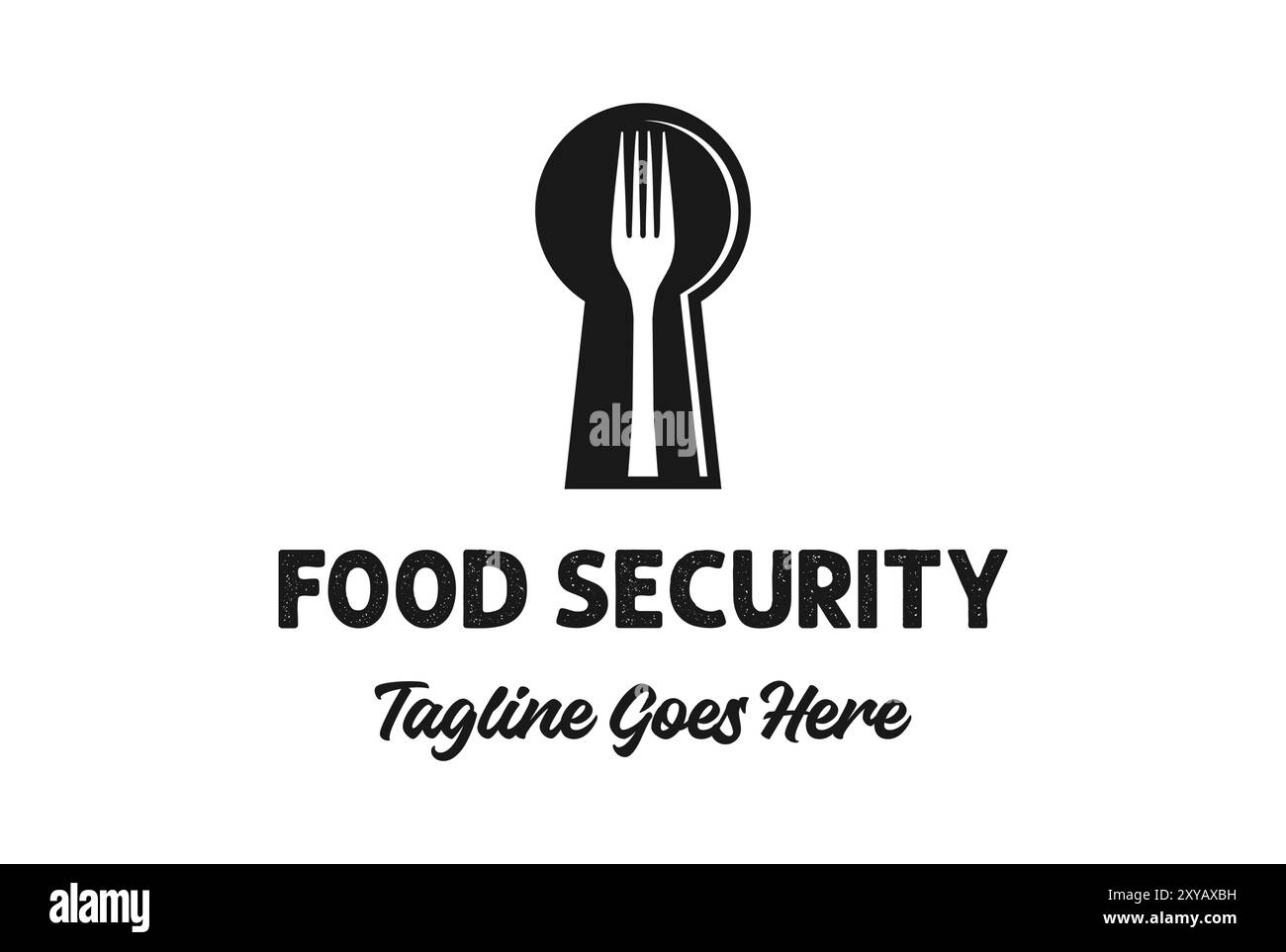 Vintage Retro Keyhole with Fork for Food Chef Restaurant Secret Secure ...