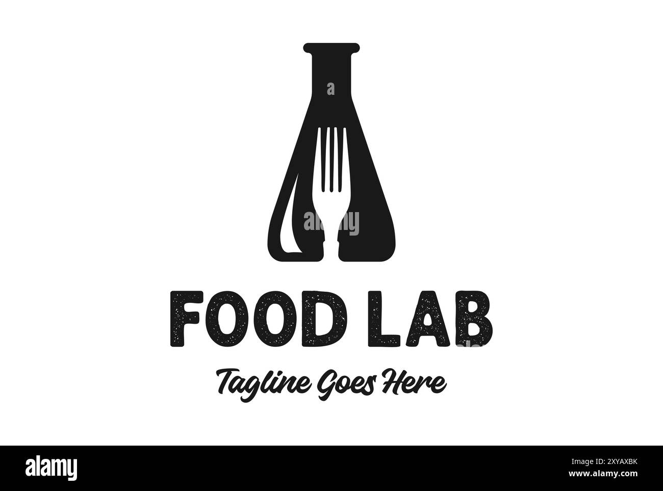Vintage Lab Glass Tube with Fork for Food Lab Research Science Logo ...