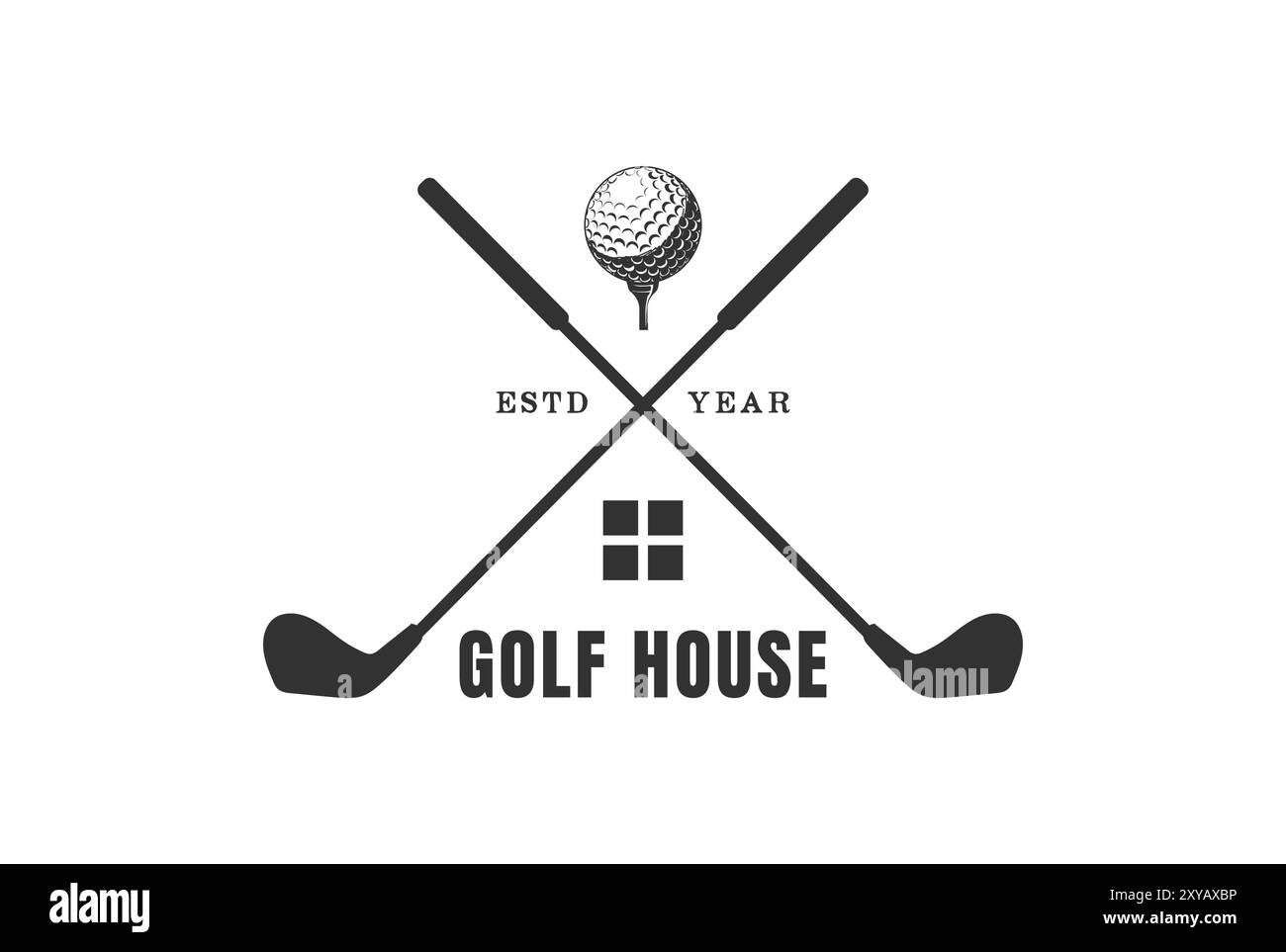 Vintage Retro Crossed Stick Golf Ball Tee with House for Training ...