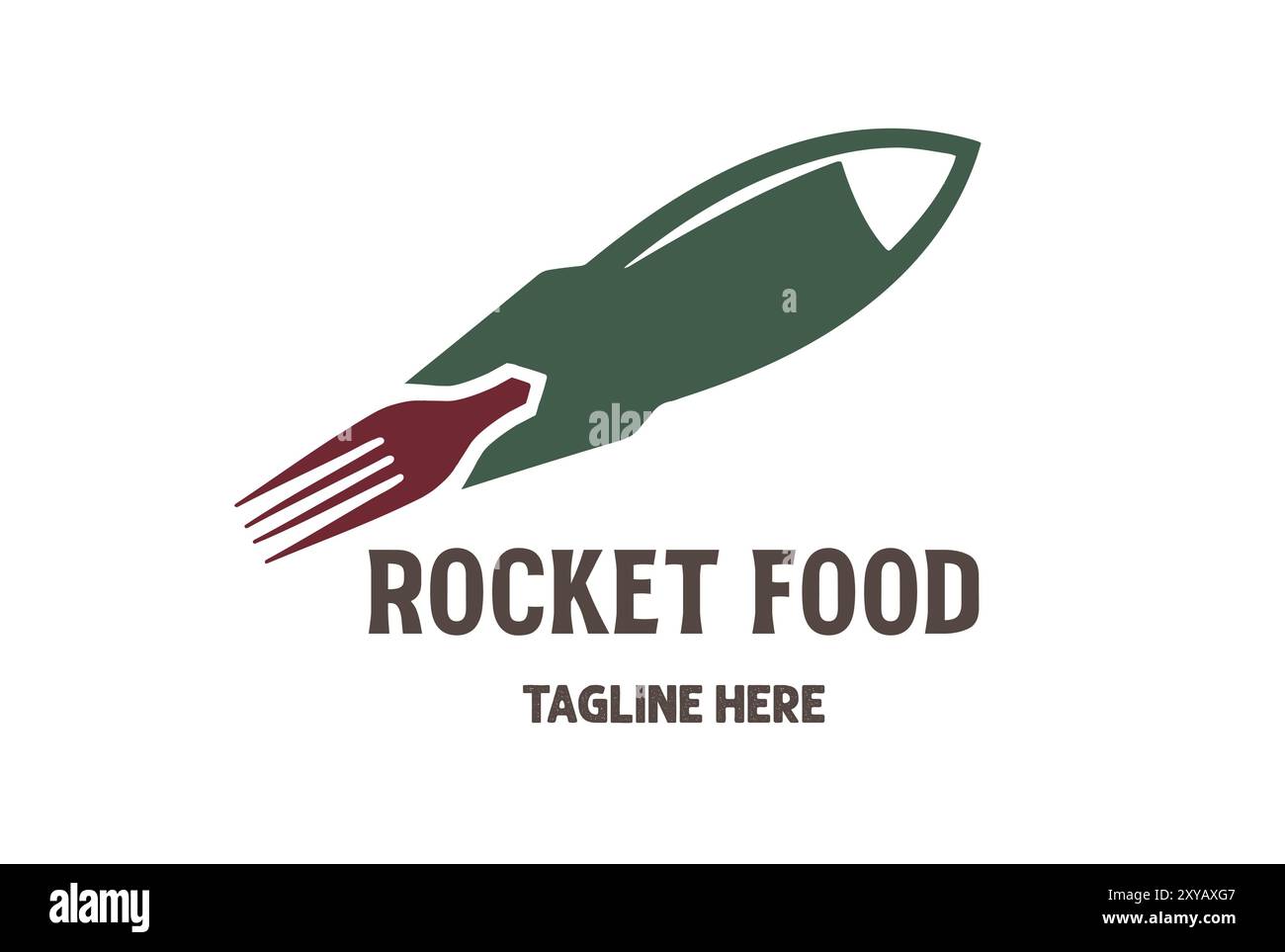 Space Rocket with Fork for Food Catering Cook Fast Delivery Service ...