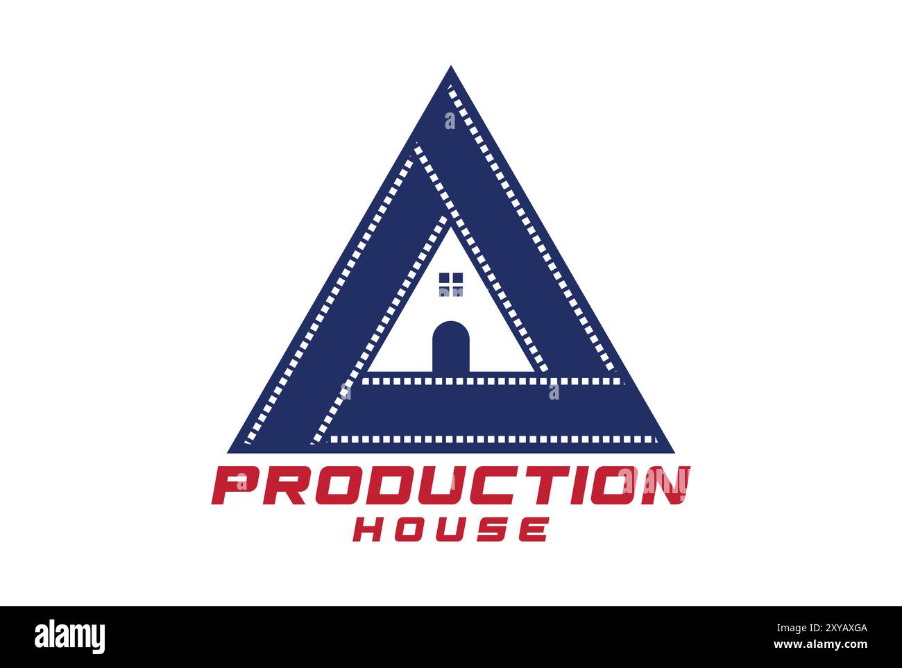 Vintage Triangle Film Strip with House for Movie Cinema Production ...