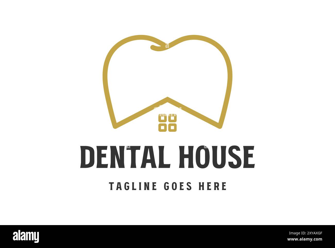 Simple Luxury Tooth House for Dental Clinic Doctor Care Service Logo ...