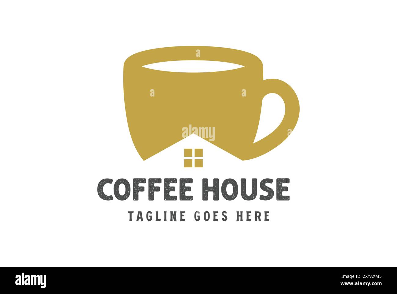 Simple Minimalist Coffee Cup with House for Cafe Bar Restaurant Logo ...