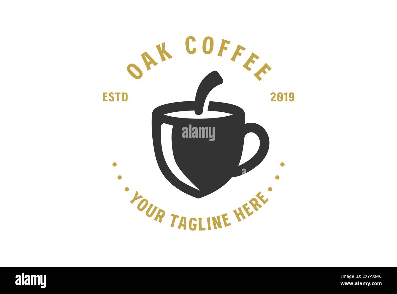 Vintage Retro Oak Nut Coffee Cup for Cafe Bar Restaurant Logo Design ...