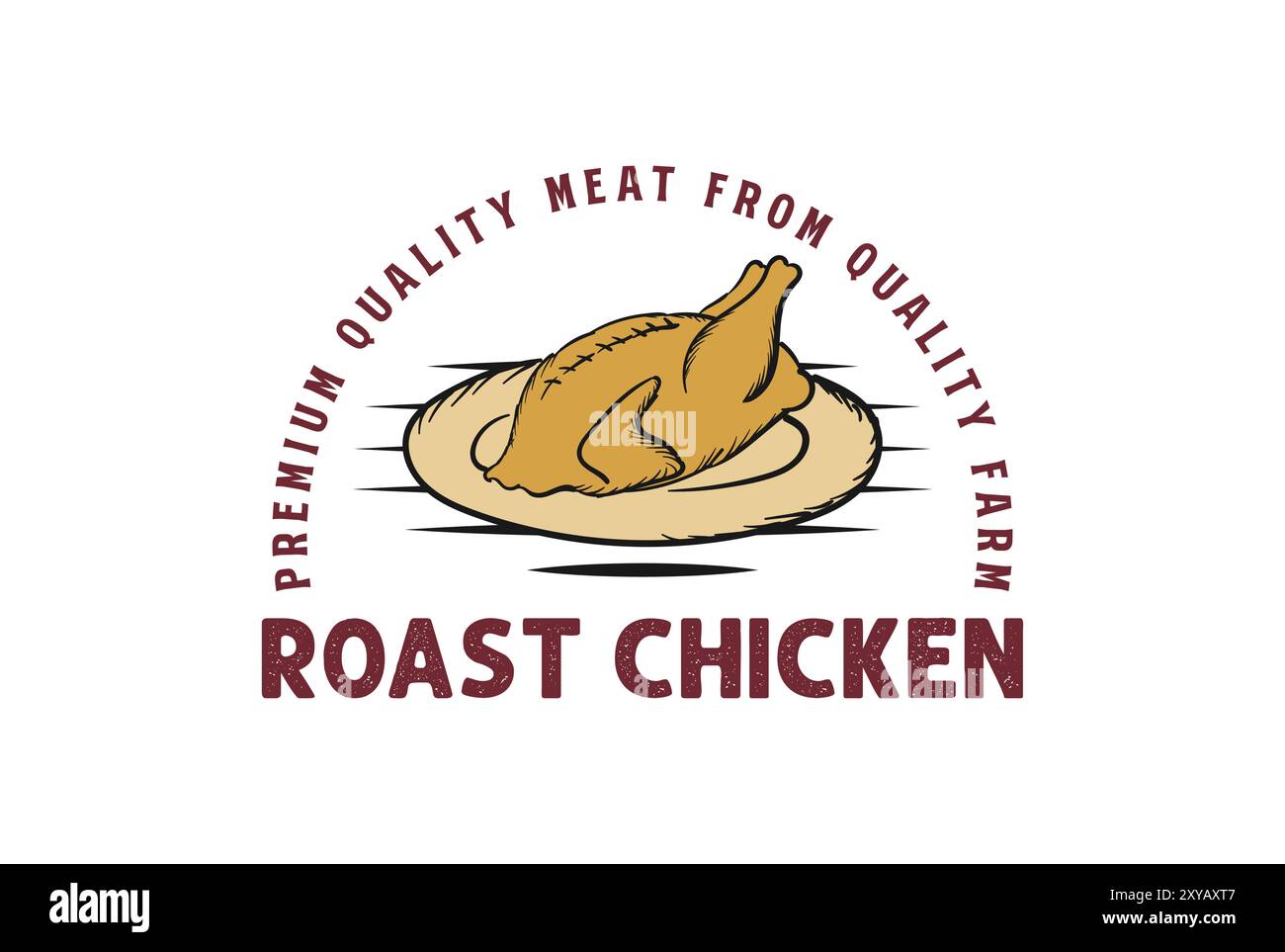 Vintage Retro Roast Grill Turkey Chicken Meat for Thanksgiving Logo ...