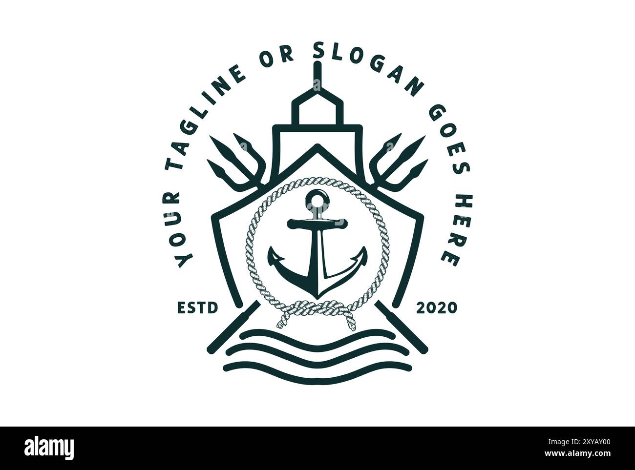 Trident boat logo Stock Vector Images - Alamy