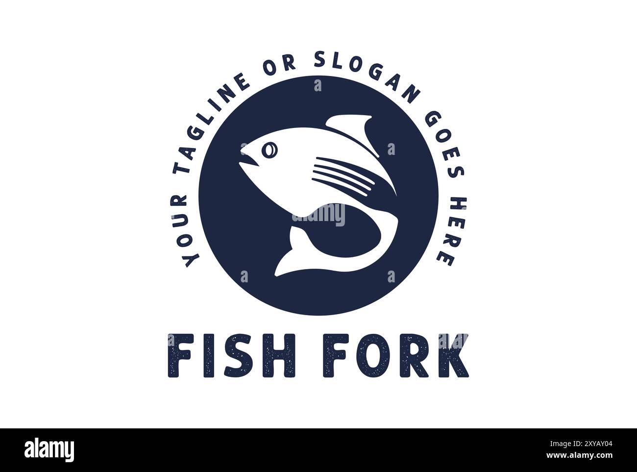 Simple Minimalist Fish with Spoon Fork for Seafood Restaurant or ...