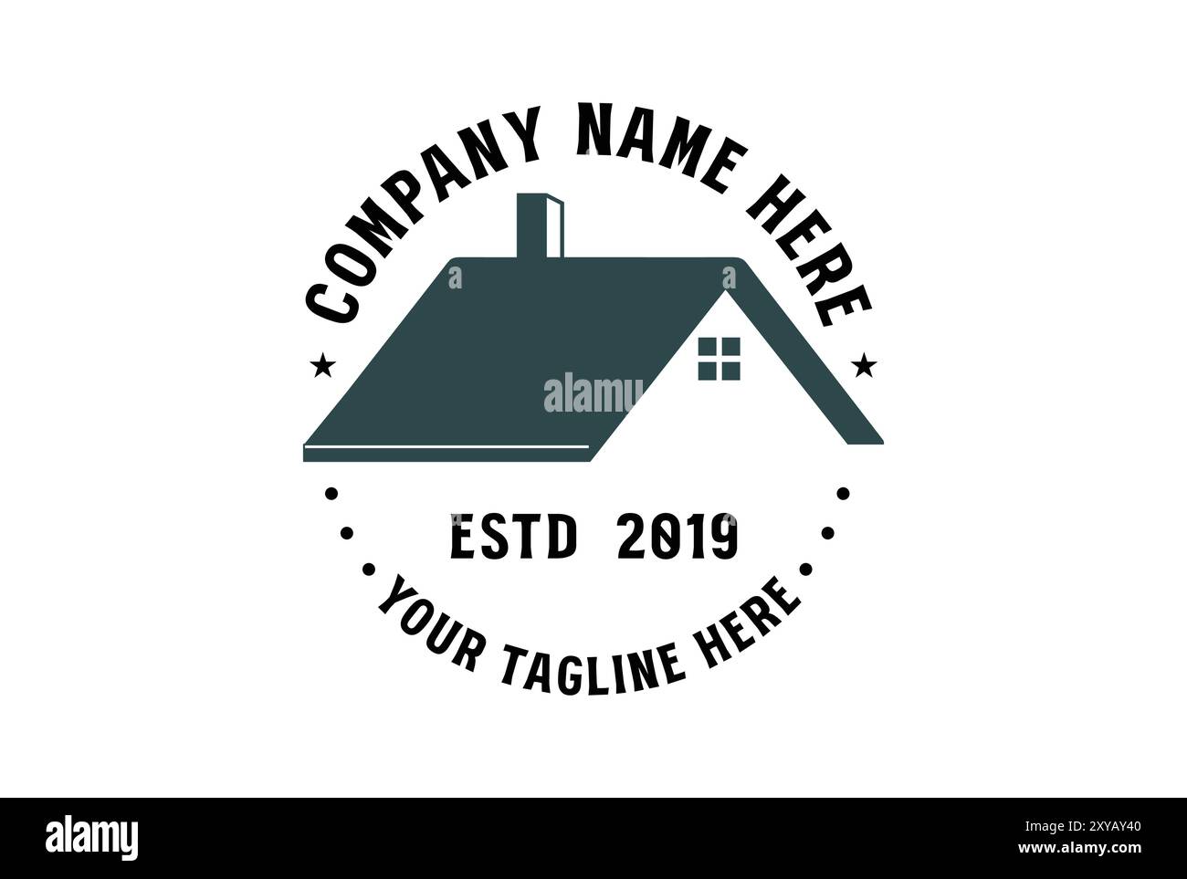 Vintage Simple Minimalist House Roof Badge Emblem for Real Estate ...