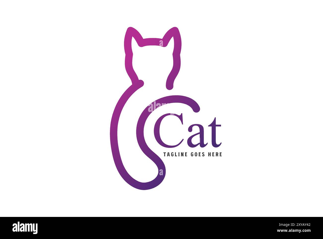 Simple Minimalist Cat Kitty Kitten Logo Design Vector Stock Vector Image & Art - Alamy