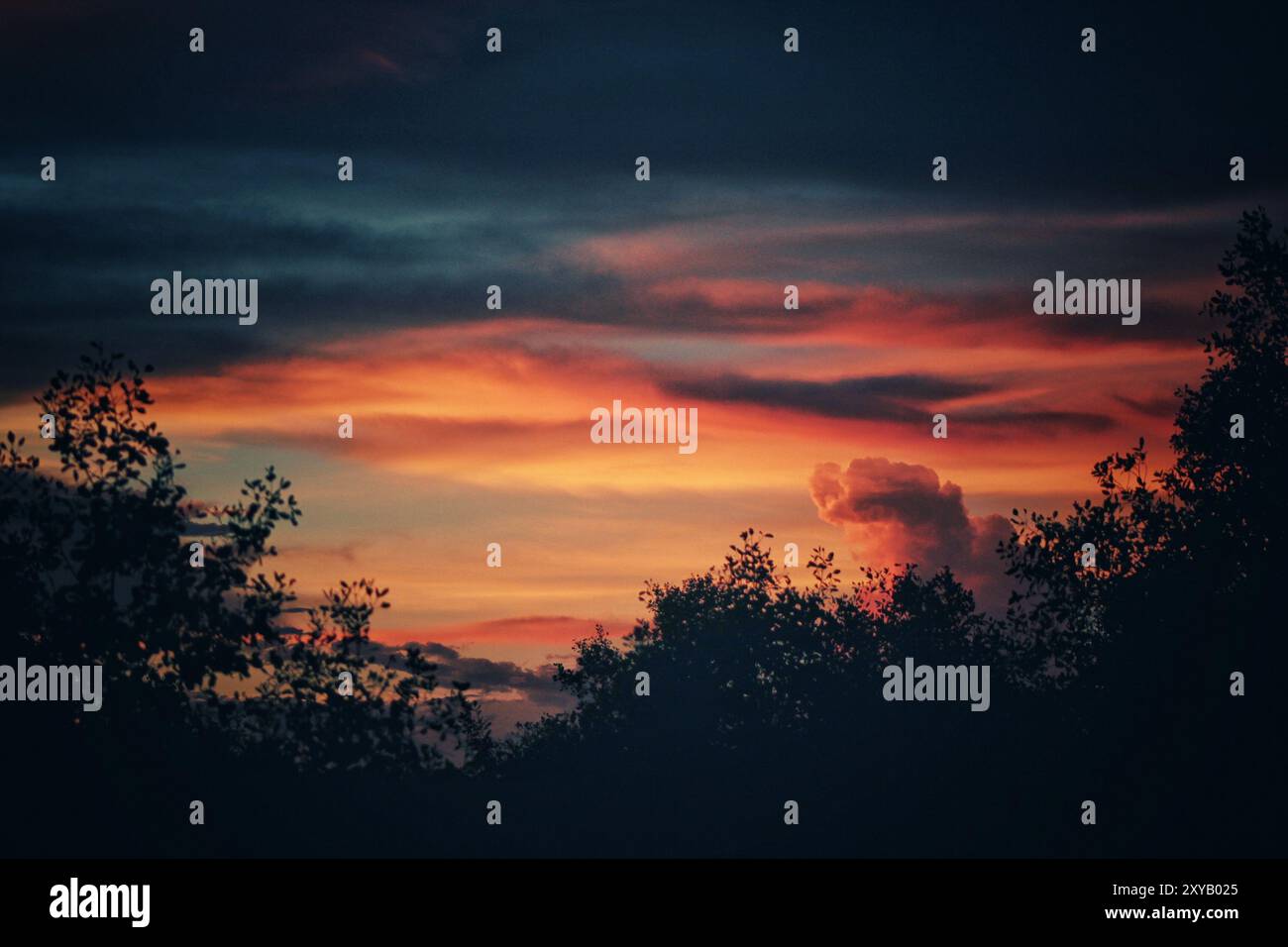 Beautiful evening sky with background Stock Photo - Alamy