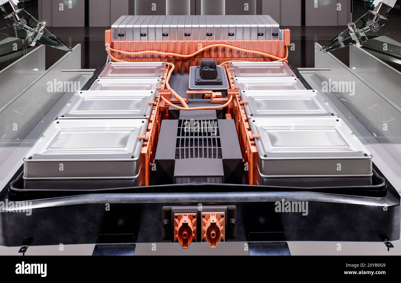Automotive battery assembly-concept automotive.3d rendering Stock Photo ...