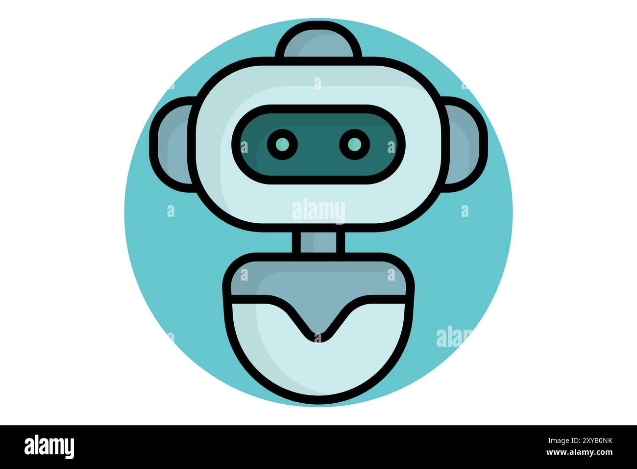 Robot colored outline icon. icon related to artificial intelligence ...
