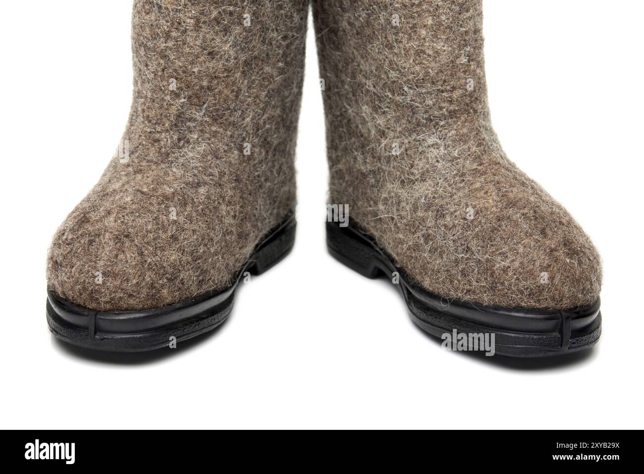 Russian traditional winter felt boot valenki shoes Stock Photo - Alamy