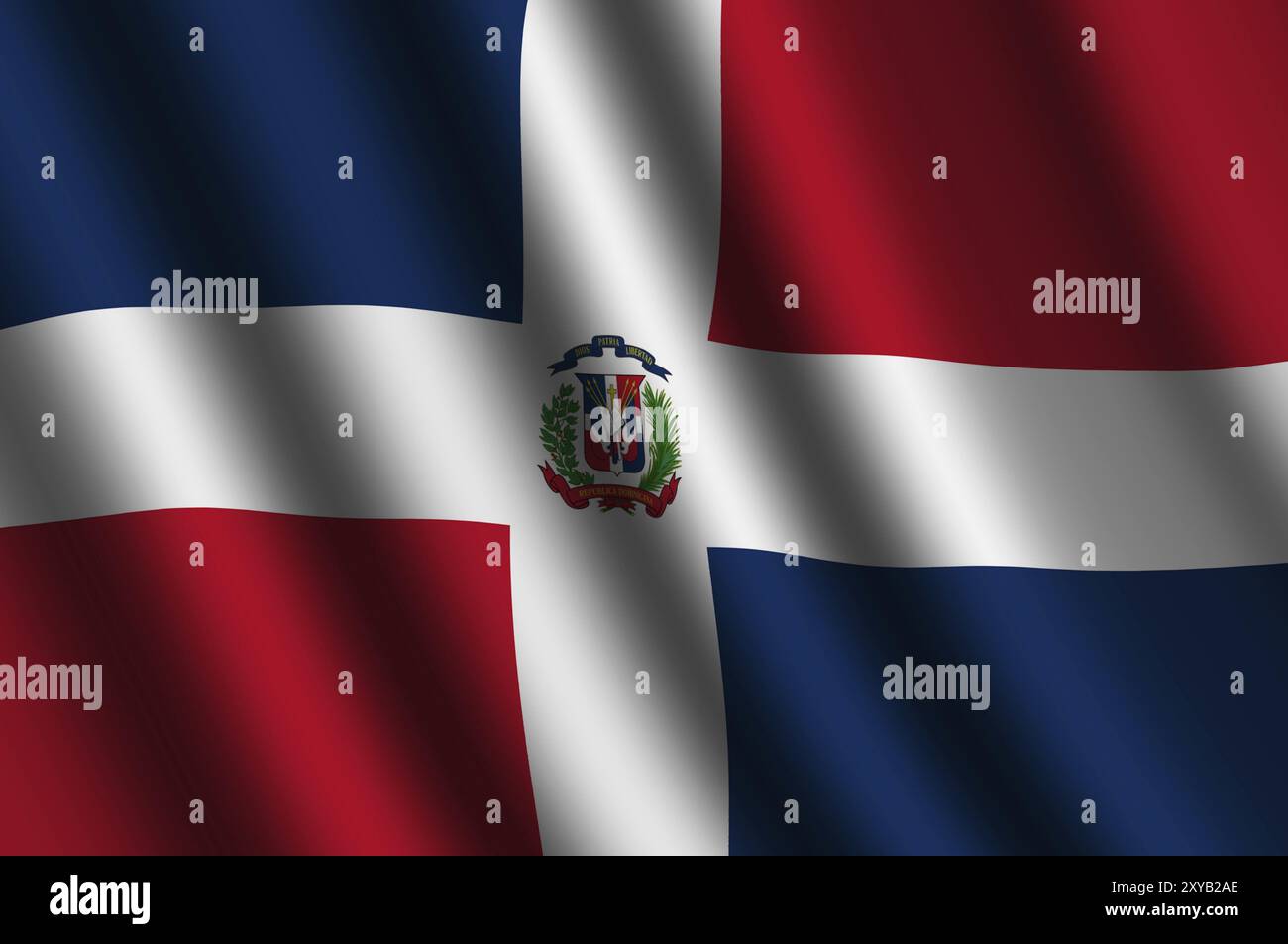 The Dominican Republic flag flying in the wind Stock Photo - Alamy