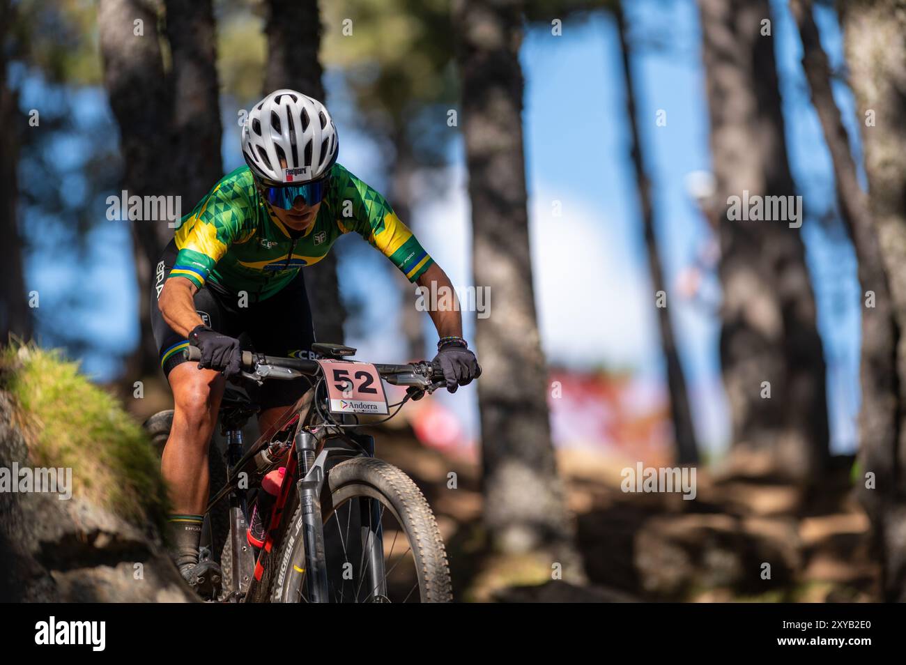 Pal Arinsal, Andorra : August 28 2024 : Hercilia Ferreira of Brazil in the UCI Mountain Bike ...