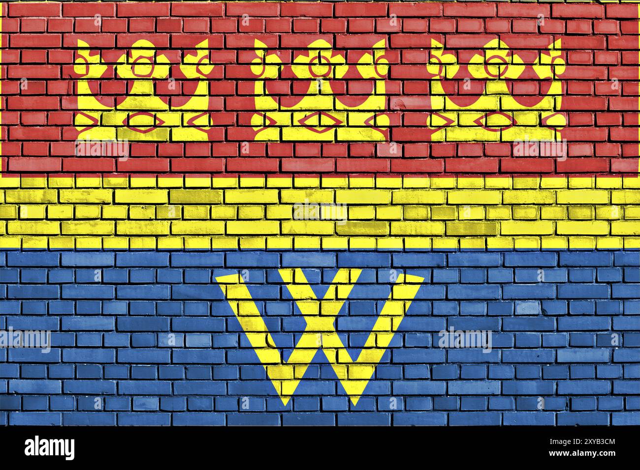 Flag of Vyborg painted on brick wall Stock Photo - Alamy