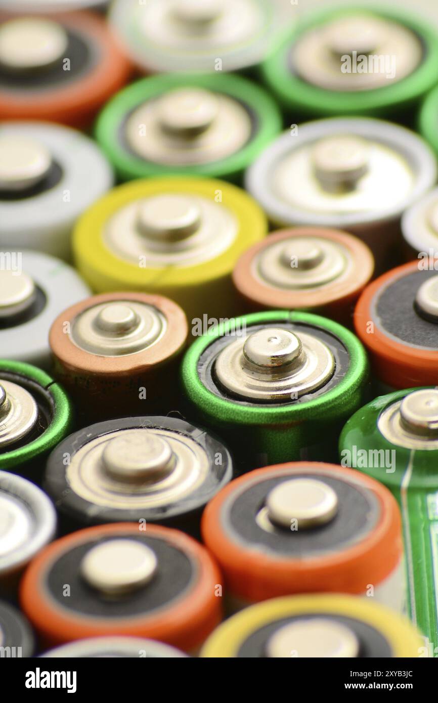 Composition with alkaline batteries Stock Photo - Alamy