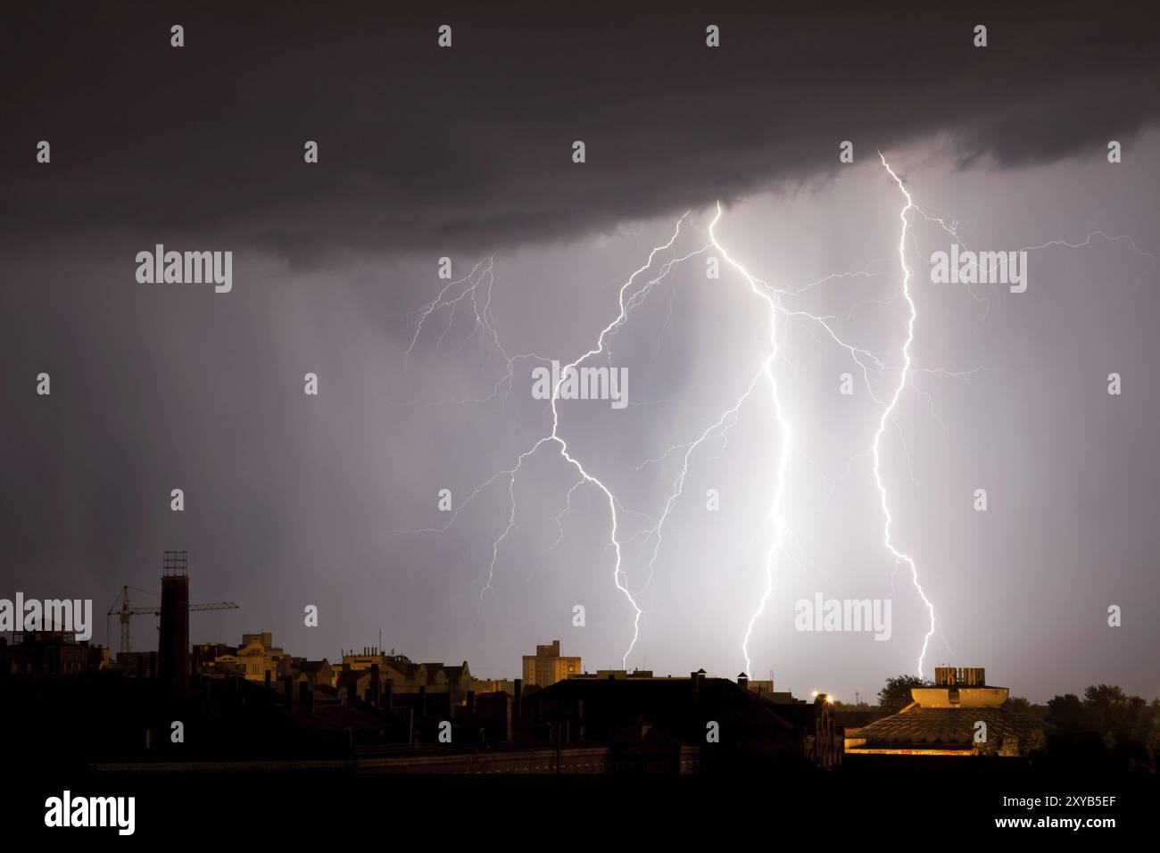 Storm weather nature lightning at rain cloud sky Stock Photo - Alamy