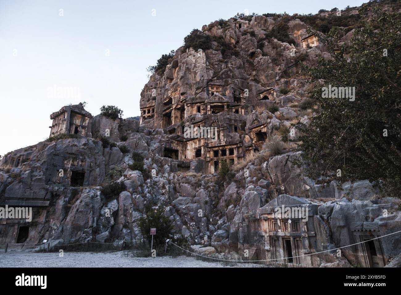 Ancient lycian Myra rock tomb ruins at Turkey Demre Stock Photo - Alamy
