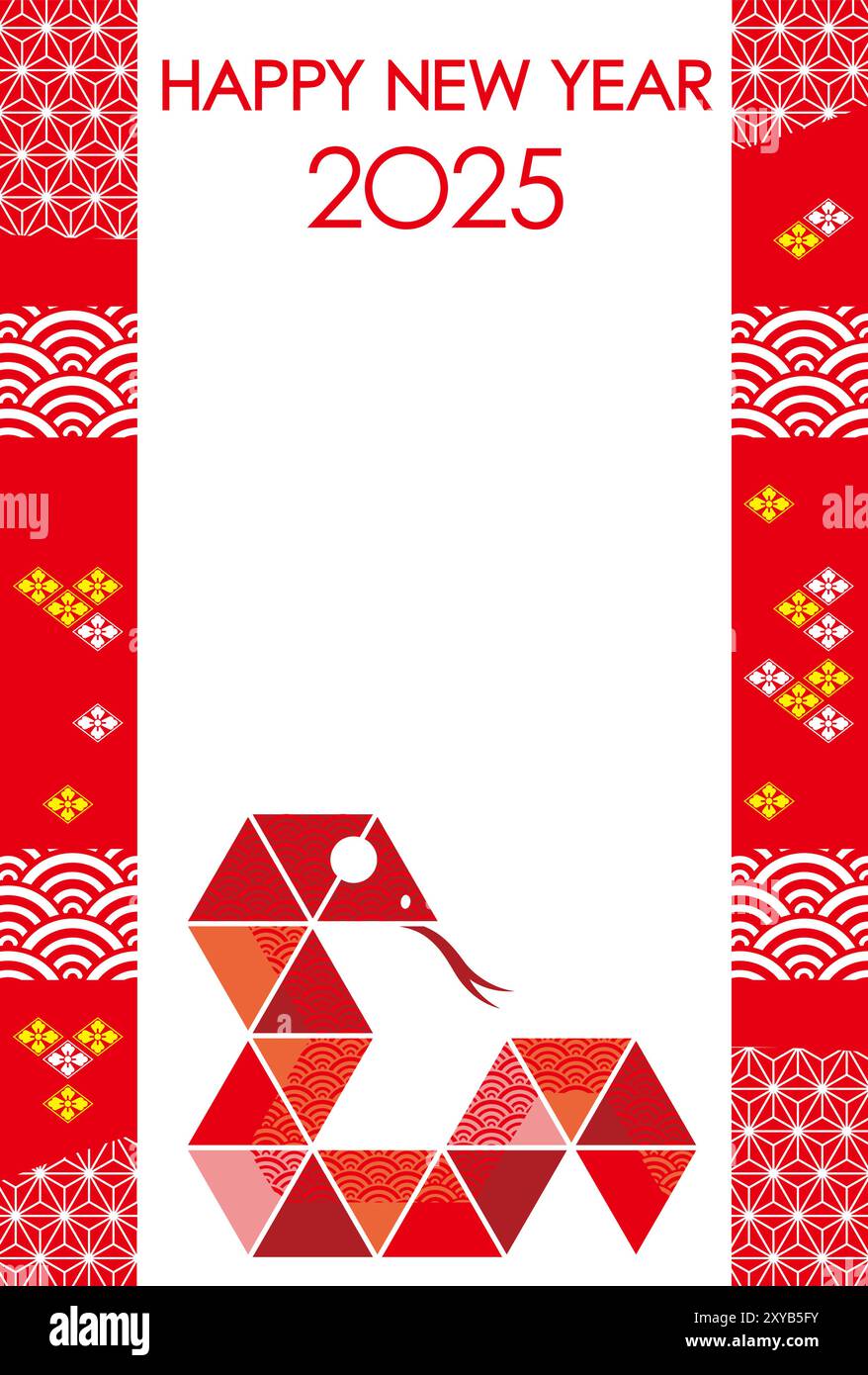 2025, Year Of The Snake, New Year’s Greeting Card Template With A Snake ...