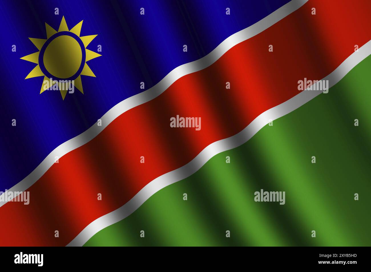 The Namibia flag flying in the wind Stock Photo - Alamy