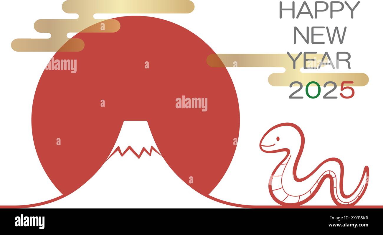 2025, Year Of The Snake, New Year’s Greeting Card Template With A Snake ...