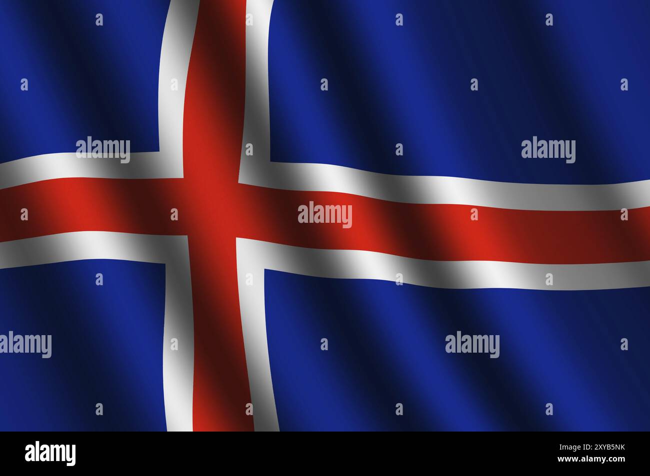 The Icelandic flag flying in the wind Stock Photo - Alamy