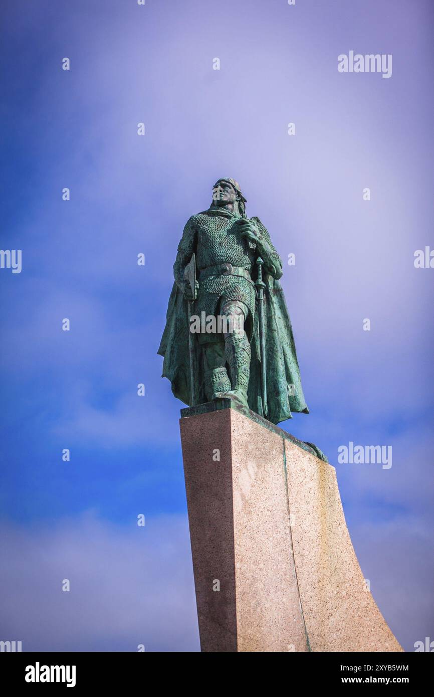 REYKJAVIK, ICELAND, JULY 6: Statue of Leif Erikson, one of the ...