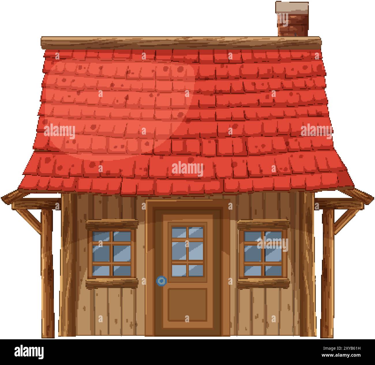 Charming wooden house in Stock Vector Images - Alamy