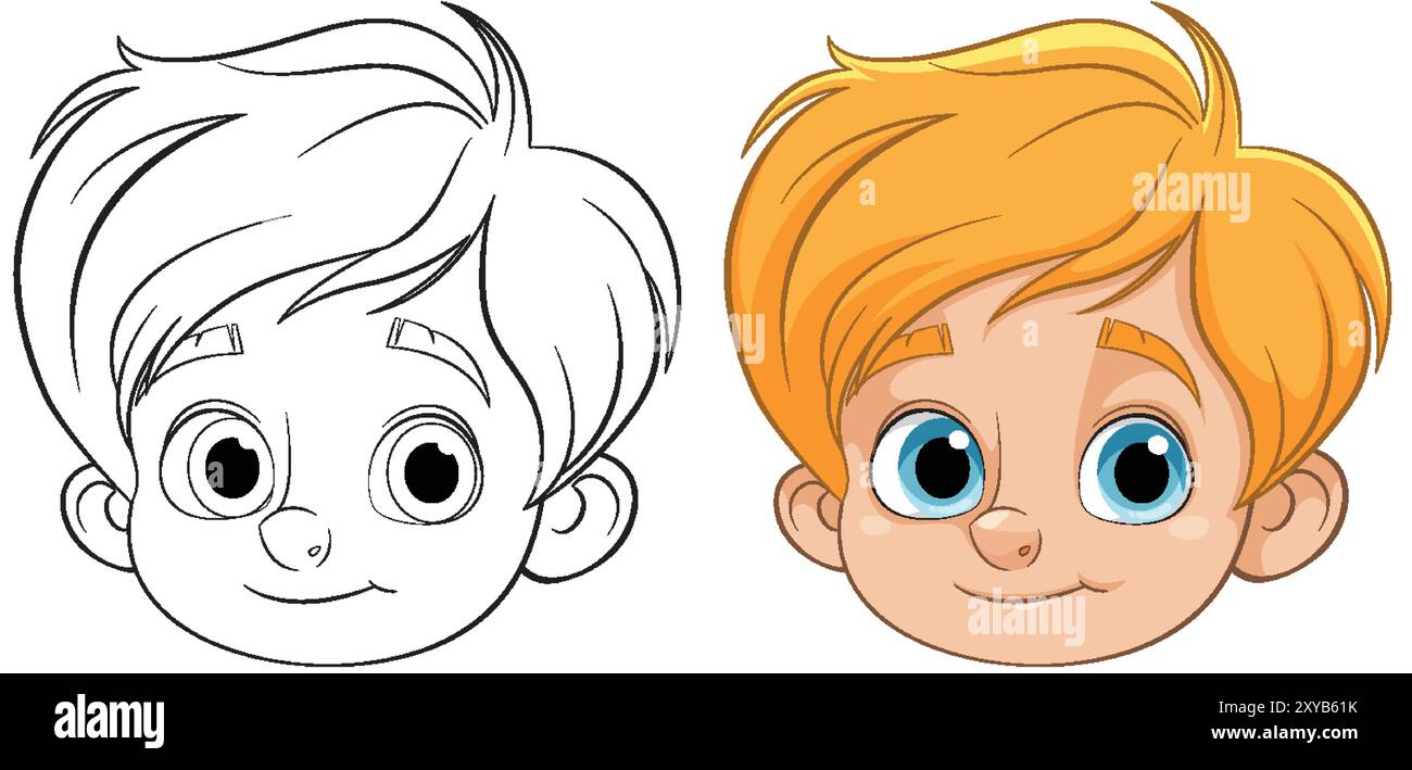 Smiling boy with big blue eyes Stock Vector Image & Art - Alamy