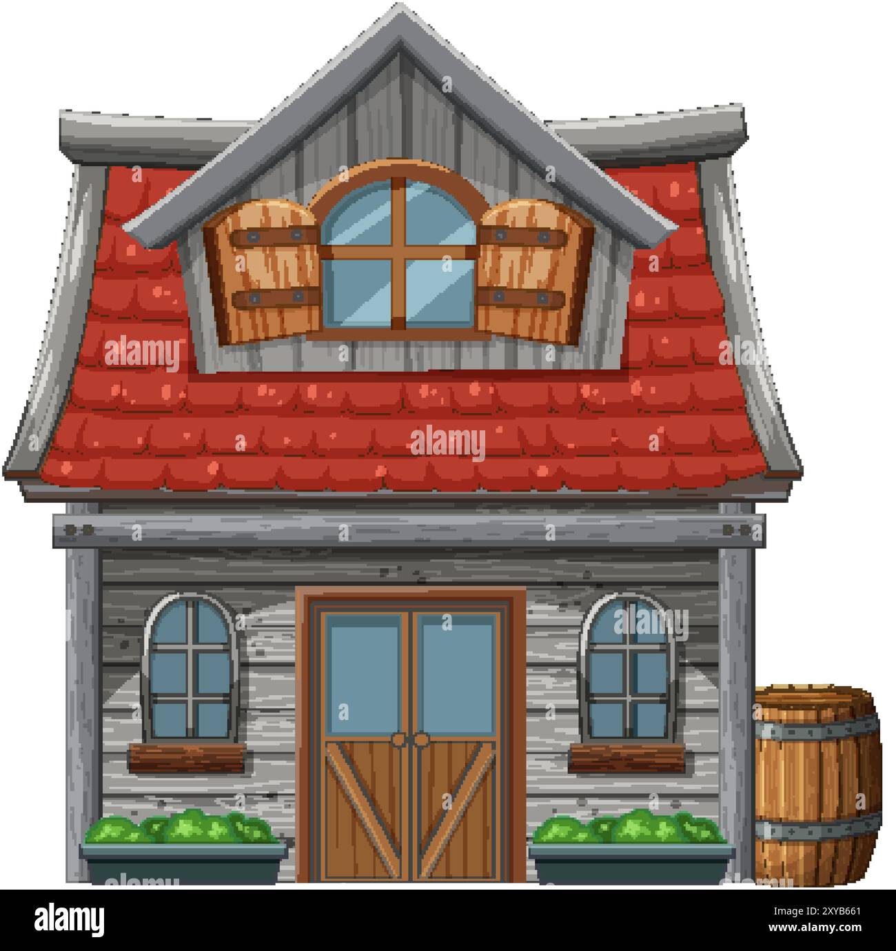 Charming red house Stock Vector Images - Alamy