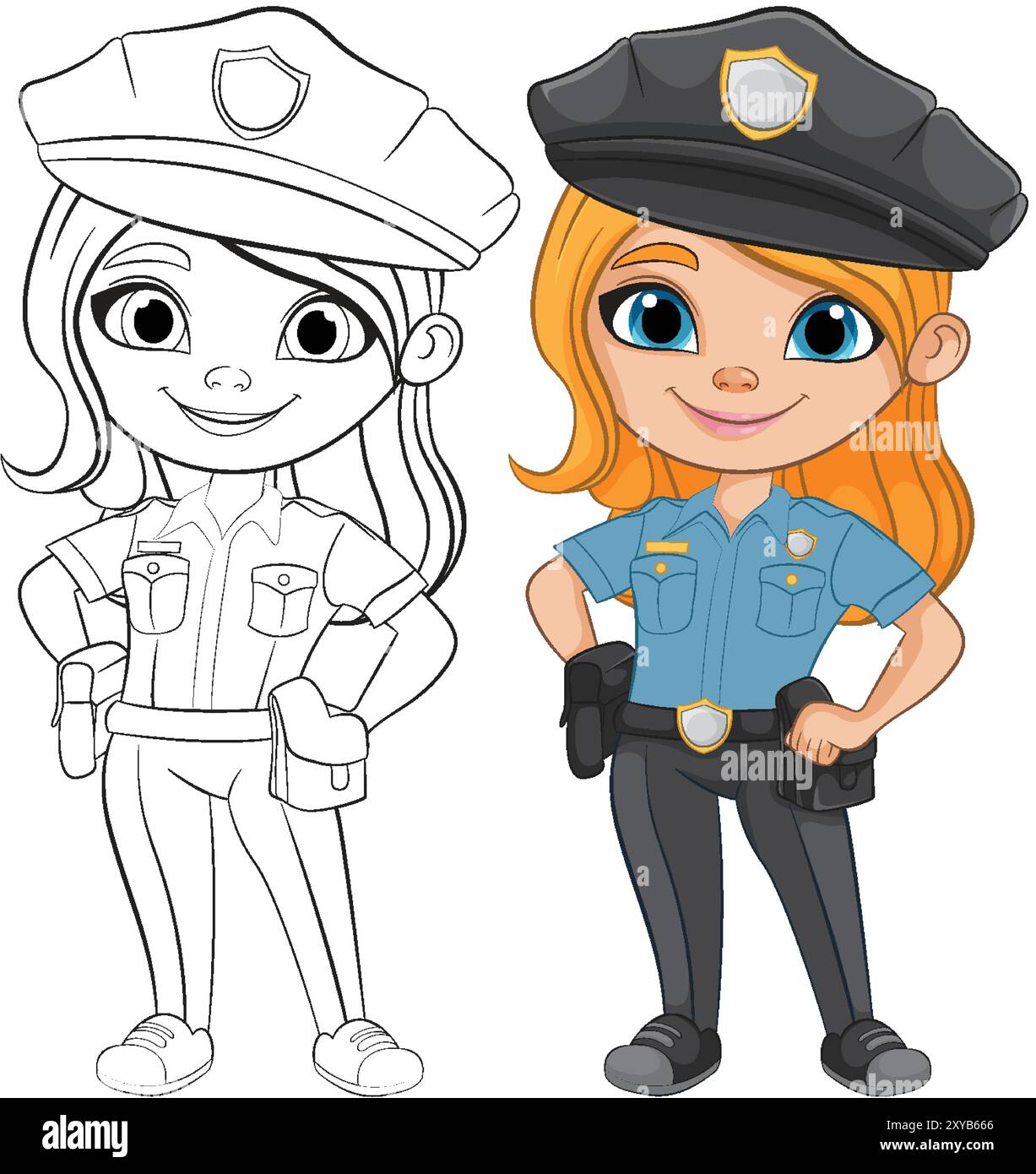 Smiling female police officer in uniform Stock Vector Image & Art - Alamy