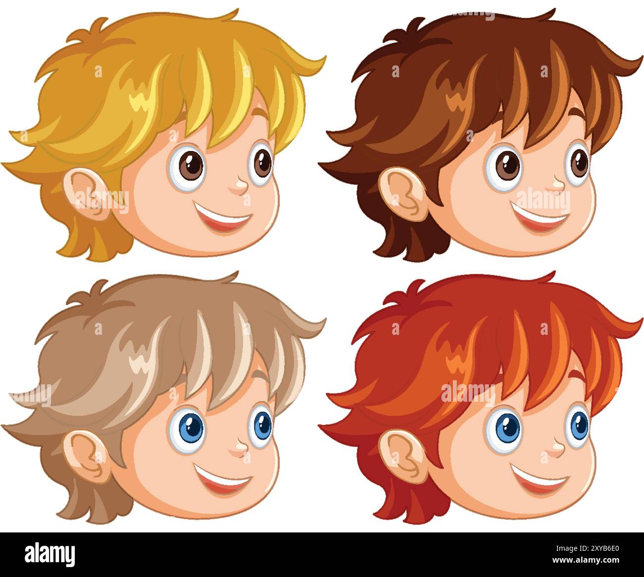 Happy kids avatars cute children smiling hi-res stock photography and ...