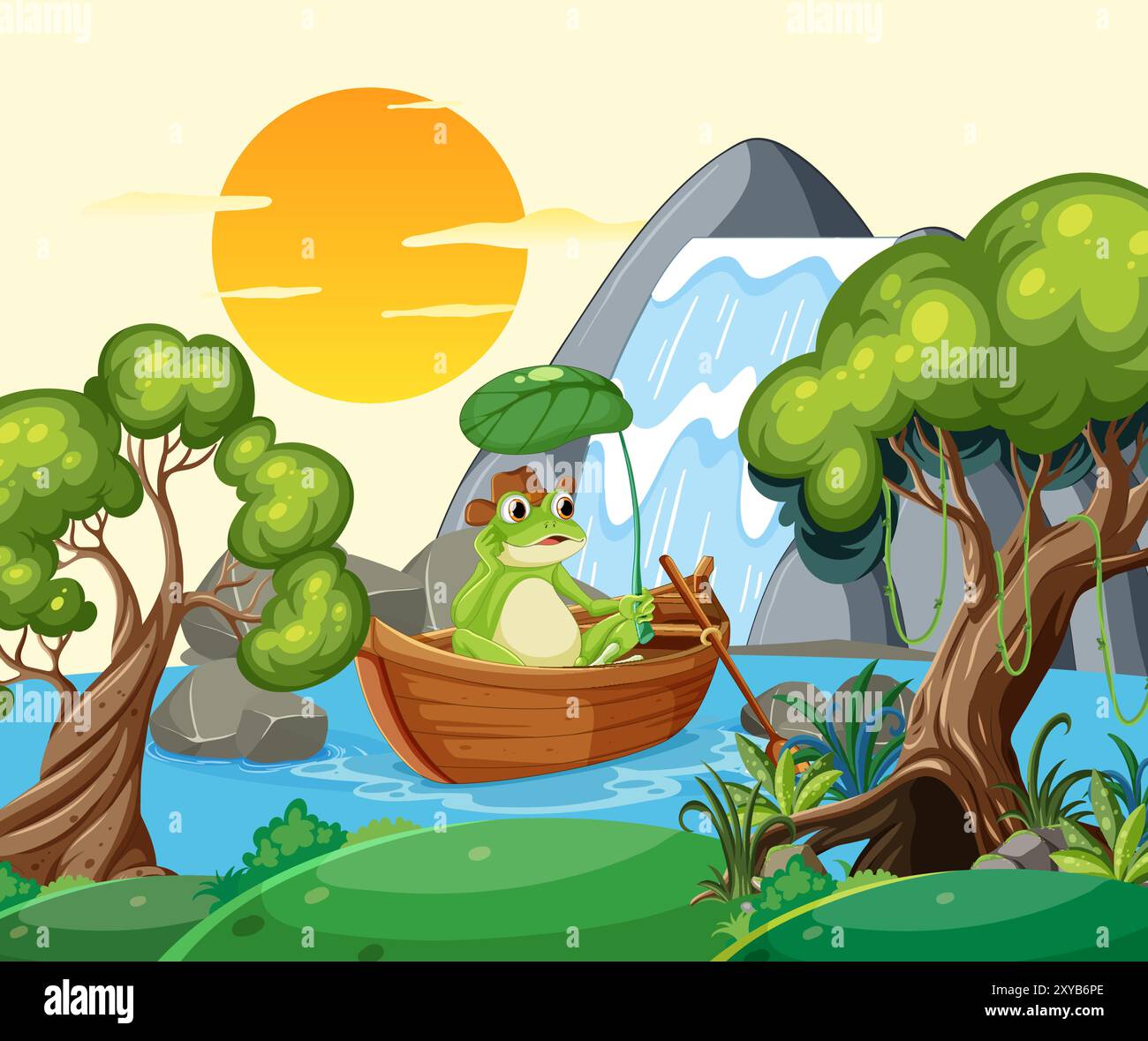 River trees and rocks Stock Vector Images - Alamy