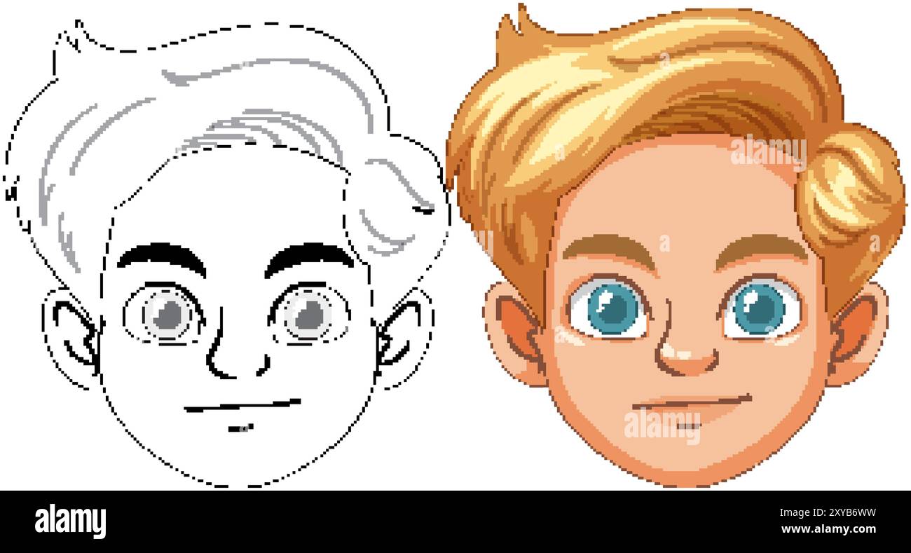 Vector illustration of a boy's face Stock Vector Image & Art - Alamy