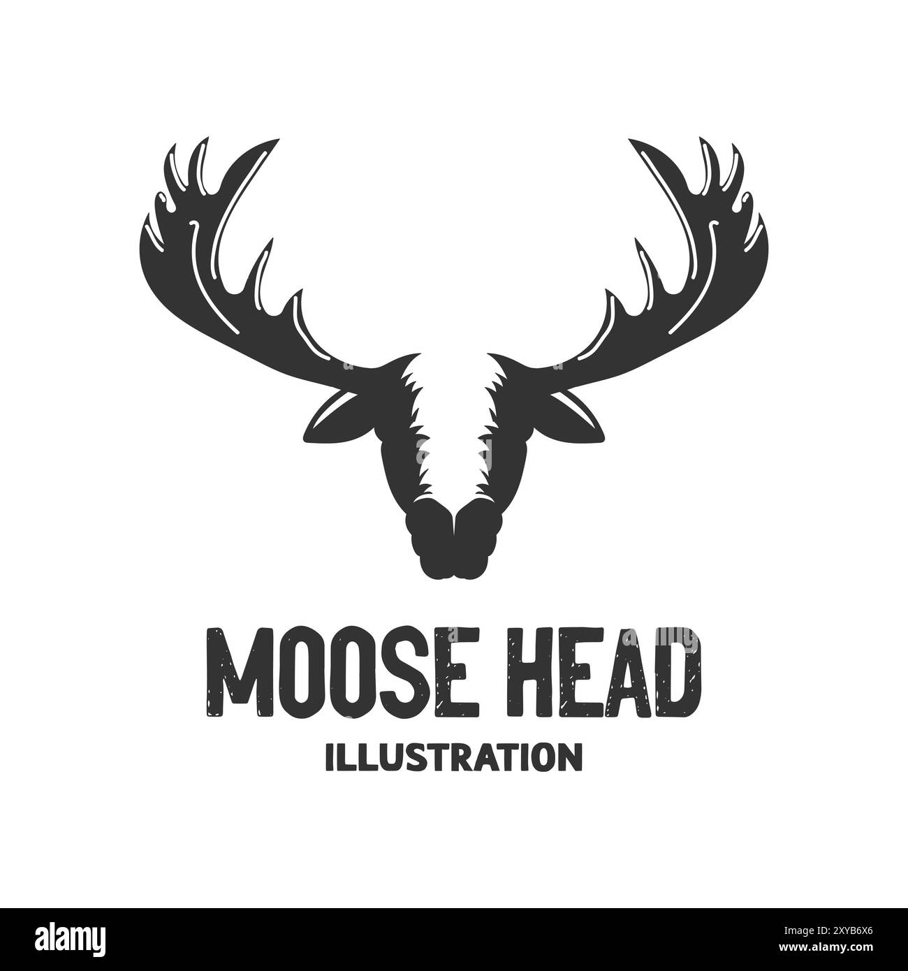 Vintage Moose Elk Head Illustration Template Vector Icon Stock Vector ...